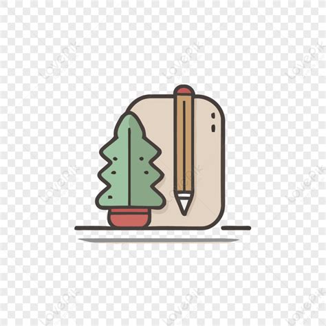연필과 필통이 있는 나무의 아이콘 벡터욱스스케치 Png 일러스트 무료 다운로드 Lovepik