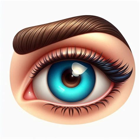 рисунок голубого глаза с голубым глазом и белым фоном Премиум Ai сгенерированное изображение