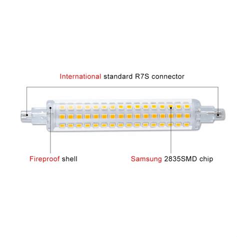 78 мм 118 мм R7S Светодиодная лампа J78 J118 переменный ток 220 в 110 В ...