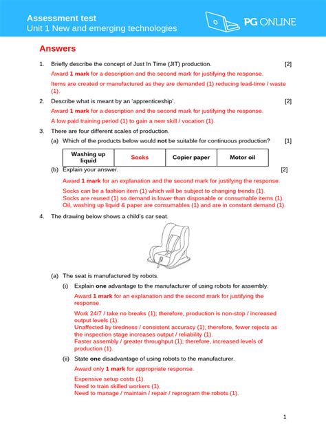 Unit 1 Assessment Test Answers Pdf
