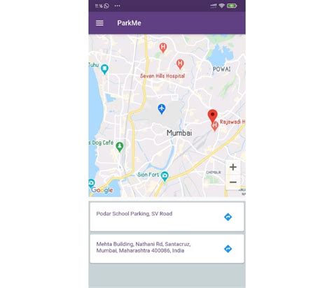 a parking spot locator flutter application
