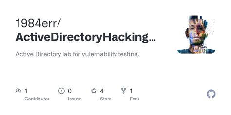 Github 1984erractivedirectoryhackinglab Active Directory Lab For Vulernability Testing