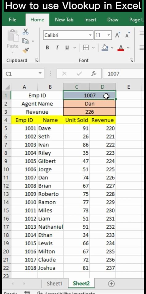 How To Use Vlookup In Excel Vlookup Excelfunction Exceltutorial