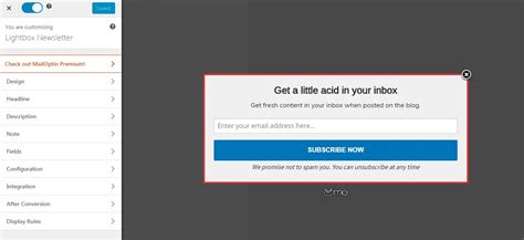 Customize Lightbox Artisans Web