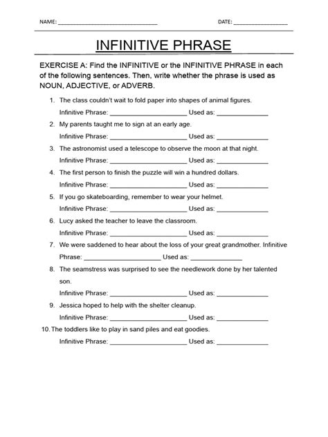 Phrase Infinitive Pdf