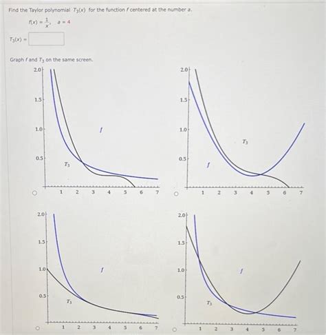 solved find the taylor polynomial t3 x for the function f