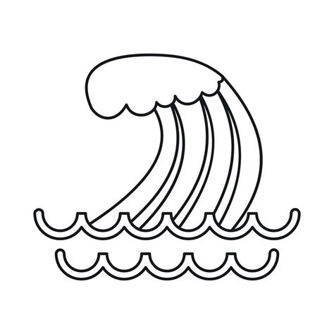 Tsunami Wave Icon Outline Style 14337655 Vector Art At Vecteezy
