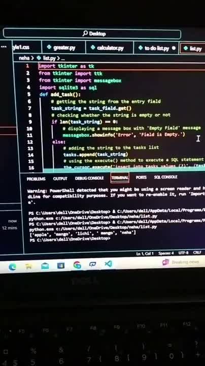 Video Neha Kumari On Linkedin To Do List Code In Python 💕