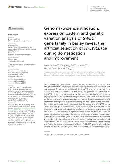 pdf genome wide identification expression pattern and genetic