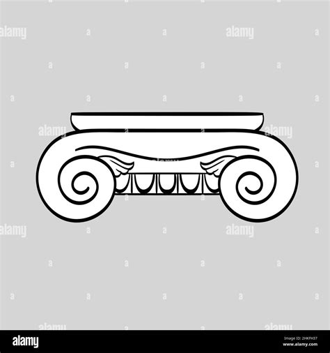 Classical Column Architecture Element Hand Drawn Column Shape Stock