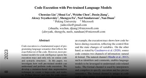 paper page code execution with pre trained language models