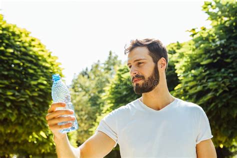 Adult Man Drinking Water From A Bottle Outside Stock Image Image Of Nature Athlete 60734939
