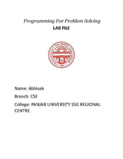 Programming For Problem Solving Practical Computer Science And Engineering Programming For
