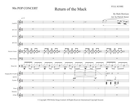 Return Of The Mack Arr Patrick Storer Por Mark Morrison Partituras