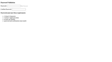 Password Validation Using Jquery