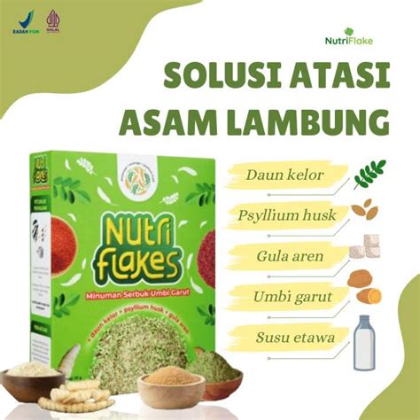 Nutriflakes Sereal Sehat Atasi Asam Lambung Umbi Garut Moringa
