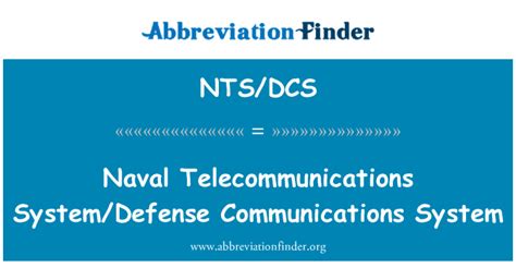Ntsdcs Stands For Naval Telecommunications Systemdefense Communications System Abbreviation
