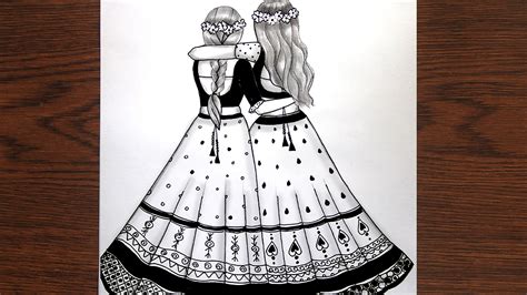 How To Draw A Girls Friendship Tutorial Drawing Pencil Sketch For Beginner Friendship