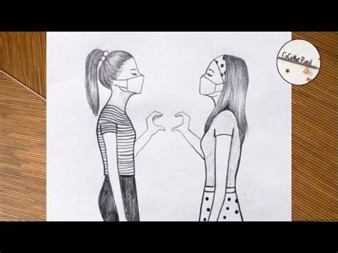 How To Draw Best Friends BFF Drawing Step By Step Very Easy Friendship In Lockdown