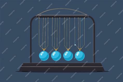 Premium Photo Newtons Cradle For Physics Demonstrations Vector Illustration In Flat Style