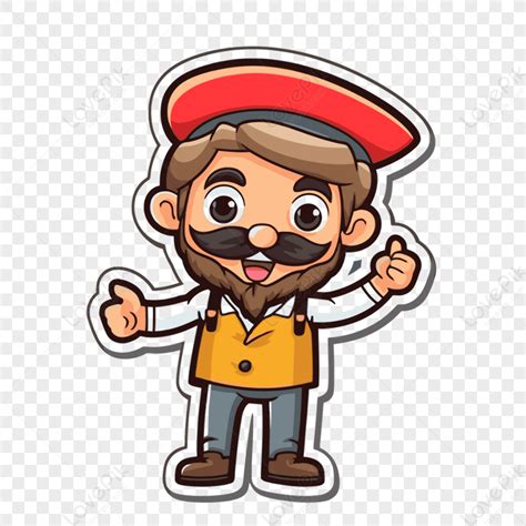 수염을 가진 만화 캐릭터 남자 벡터독일 사람상표 Png 일러스트 무료 다운로드 Lovepik