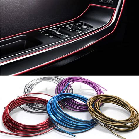 Meters Car Decoration Strip Dashboard Edge Moulding Trim Universal Auto Flexible Gap Insert