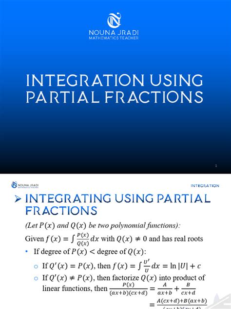 integration using partial fractions pdf mathematics of computing