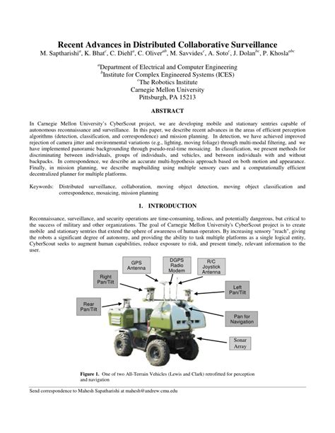 Pdf Recent Advances In Distributed Collaborative Surveillance