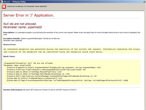 Sam J Griffin Sitecore Null Ids Are Not Allowed Error