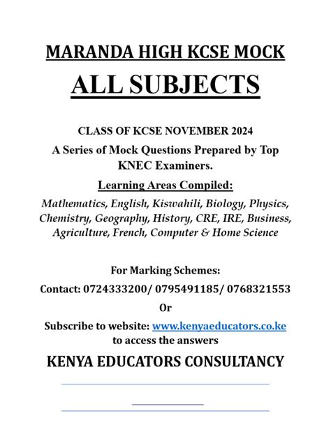 Kcse 2024 Pdf Predation Iodine