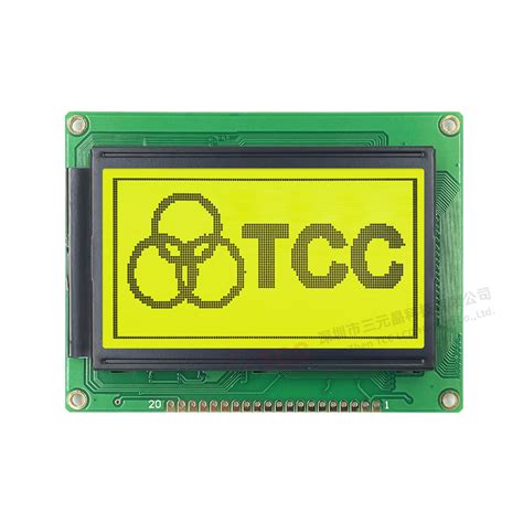 20 Pin 128 64 Dot Matrix 8 Bit Parallel Yellow Green Graphic Lcd Module 128 64 Lcd And 128 64