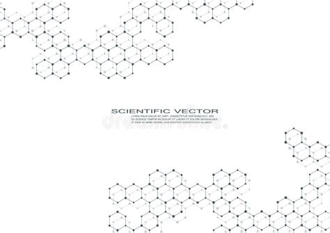 Hexagonal Molecule Molecular Structure Genetic And Chemical Compounds Stock Vector
