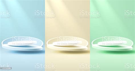 조명이 있는 무대 연단 상을 위한 무대 연단 장면 장식 요소 배경 색상 세트 벡터 0명에 대한 스톡 벡터 아트 및 기타 이미지 0명 3차원 형태 가정의 방 Istock