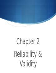 Chapter 2 Reliability Validity Pptx Chapter 2 Reliability Validity Best Practices In