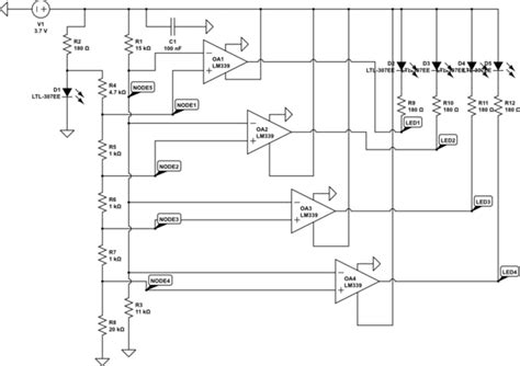 led lm339 lipo battery voltage tester circuit how does it work