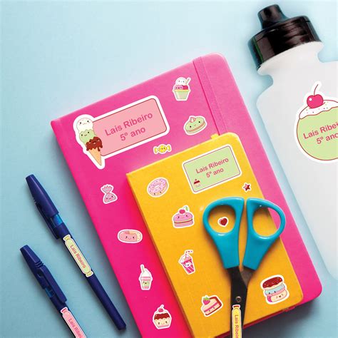 Etiqueta Escolar Personalizada Meninas Docinhos Kit Jumbo Elo7