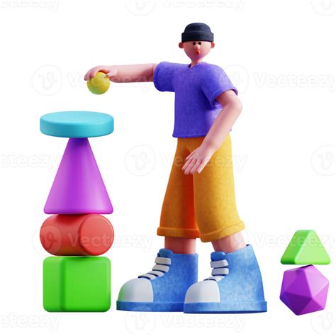 Boy Stacking Shapes 51422081 Png