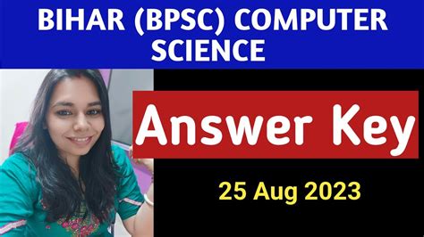 Bpsc Bihar Computer Science Answer Key Ns Classses Youtube