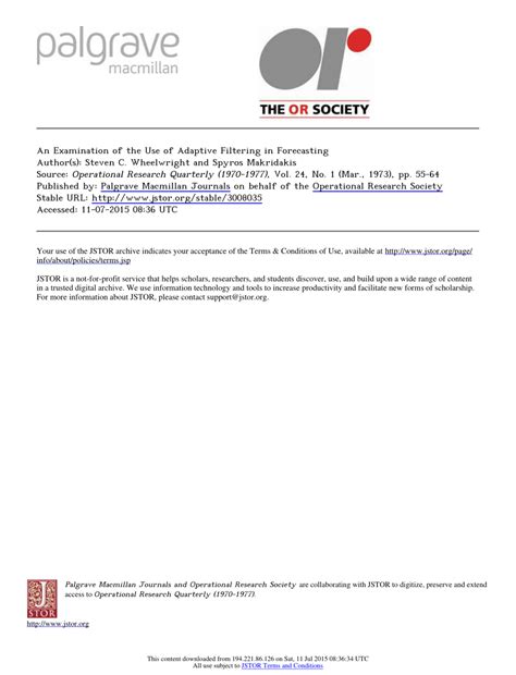 Pdf Adaptive Filtering An Integrated Autoregressivemoving Average Filter For Time Series