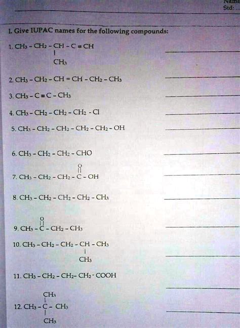 Solved Write The Iupac Name Of