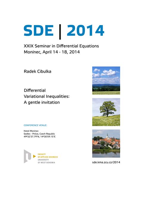 Pdf Differential Variational Inequalities A Gentle Introduction