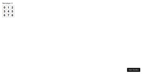 React Tic Tac Toe Codesandbox