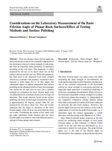 Pdf Considerations On The Laboratory Measurement Of The Basic