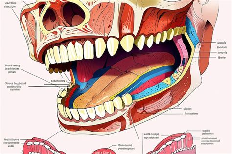 This Is Detailed Medical Illustration Of Human Oral Anatomy Showcasing