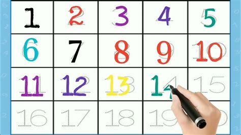 숫자 놀이 유아와 아이들을 위한 숫자 1부터 20까지 쓰기 Write Number 1 To 20 Learn Numbers 123 Number Counting