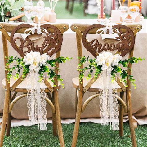 Bride And Groom Chair Decorations Bride And Groom Floral