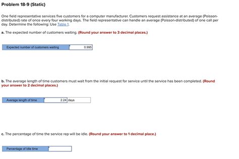 solved one field representative services five customers for