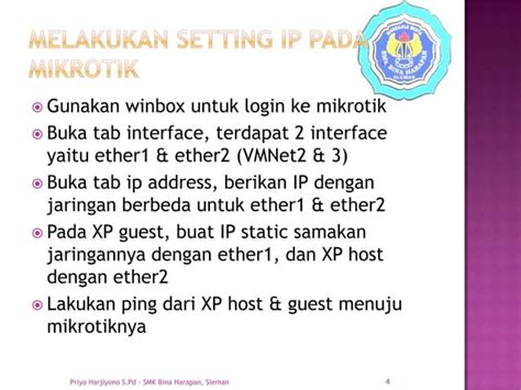 Membuat Dhcp Server Mikrotik Dengan Vm Ware Priyo Harjiyono Pptx