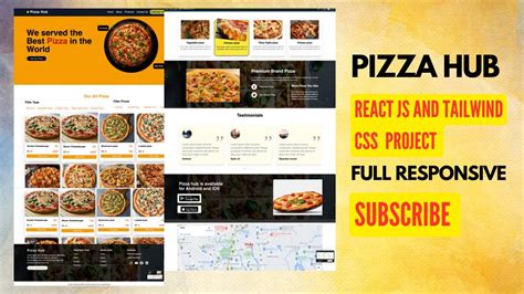🔥complete Responsive Pizza Hub Website Using Reactjs And Tailwind Css