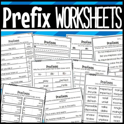Prefix Worksheets First And Second Grade Printable Worksheets To Work